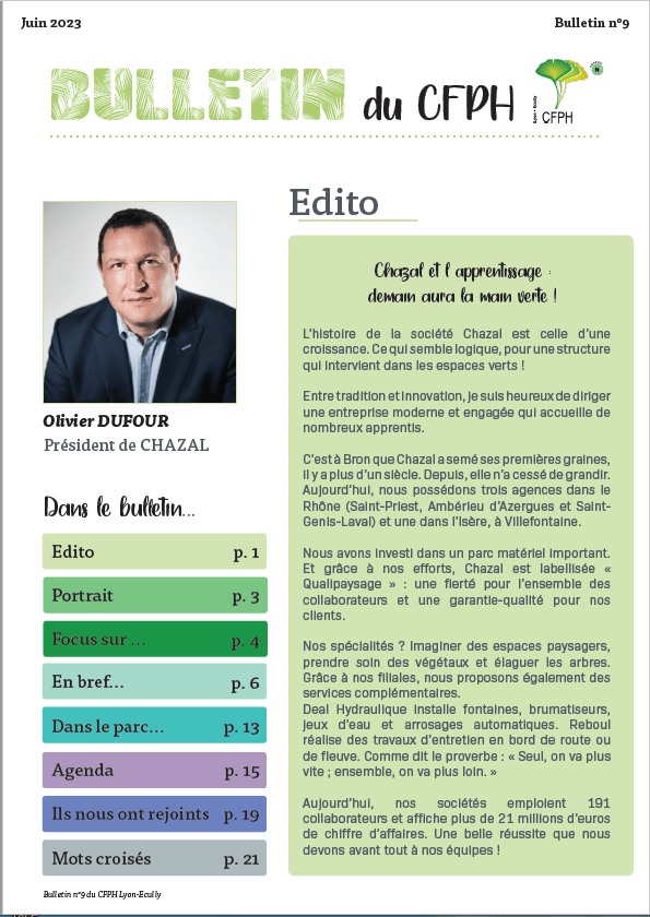 Le nouveau bulletin du CFPH est sorti ! - Campus Agrilyon Vert Lyon ...